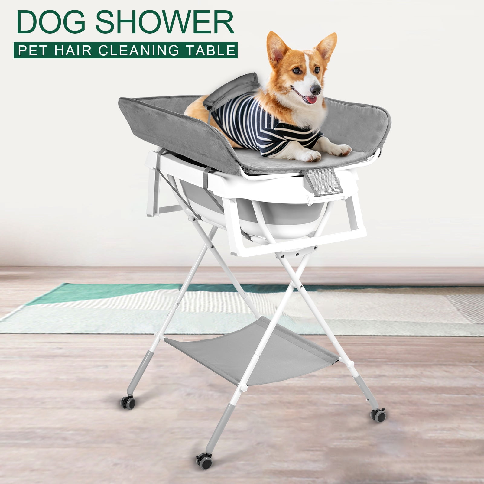 mwptoo 2 in 1 Dog Bathtub Dog Washing Station,Foldable Pet Bath Tub for ...