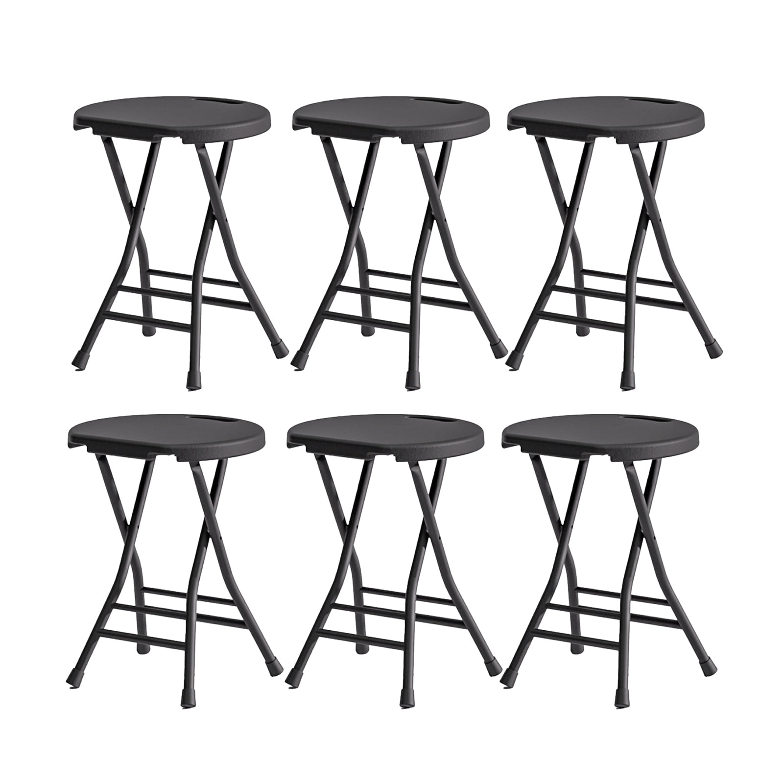 mwptoo 6Pcs 17 inch Tall Folding Stool, Portable Plastic Bar Stool with ...