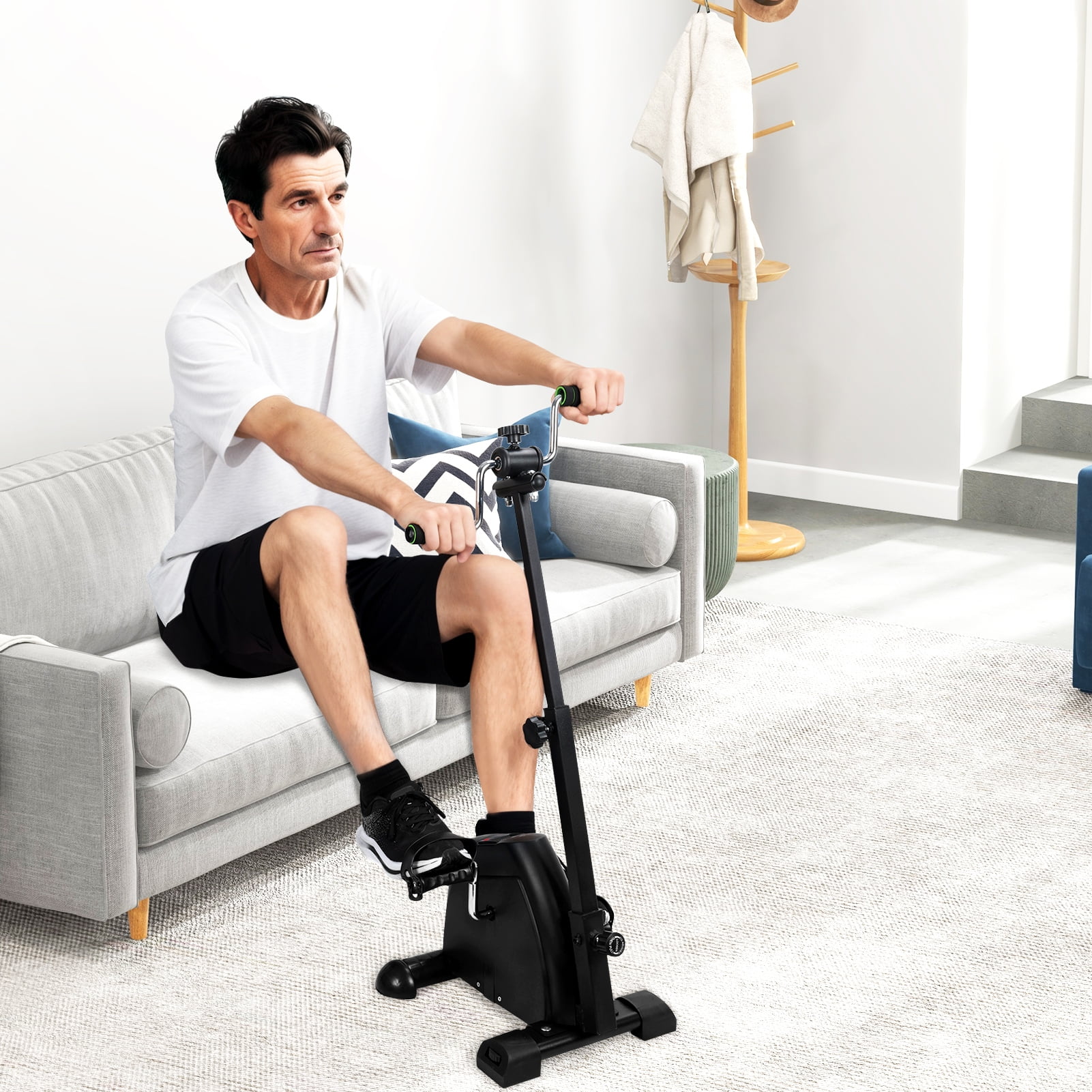 mwptoo Elderly Exercise Bike, Hand Arm Leg Knee Peddler,Adjustable ...