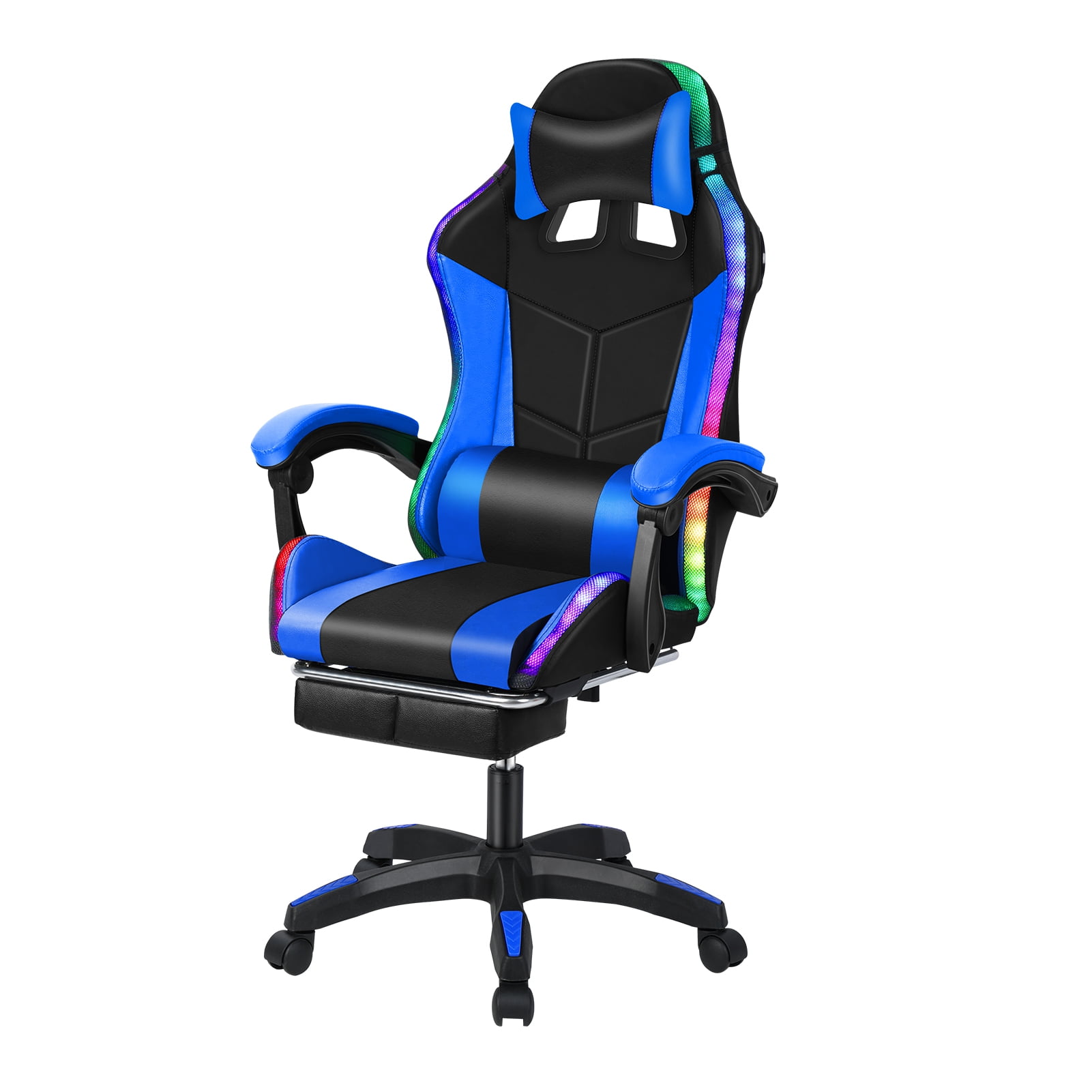 mwptoo Ergonomic Gaming Chair, Bluetooth Speakers and LED RGB Lights ...