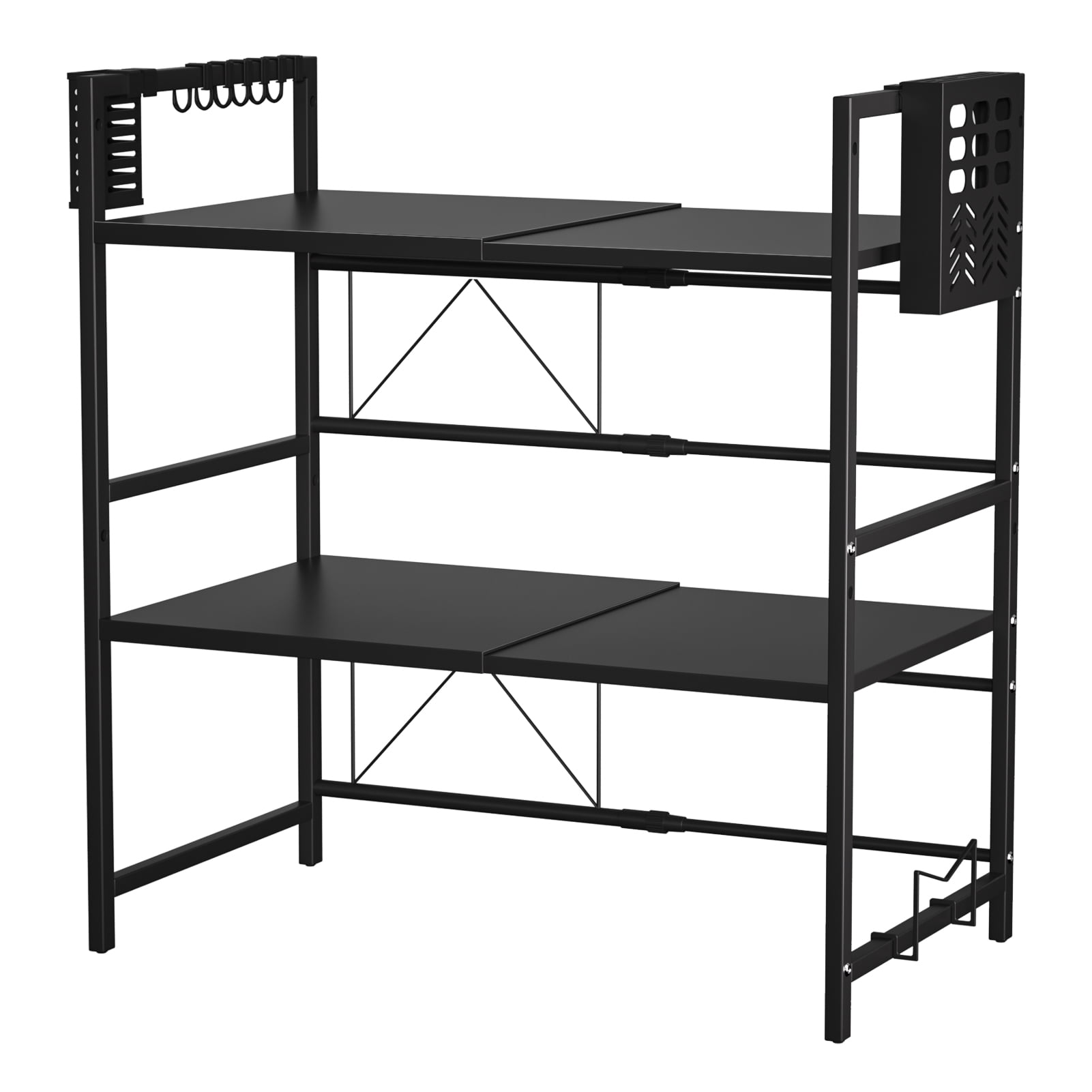 mwptoo Expandable Microwave Oven Rack, 2 Tier Microwave Shelf ...
