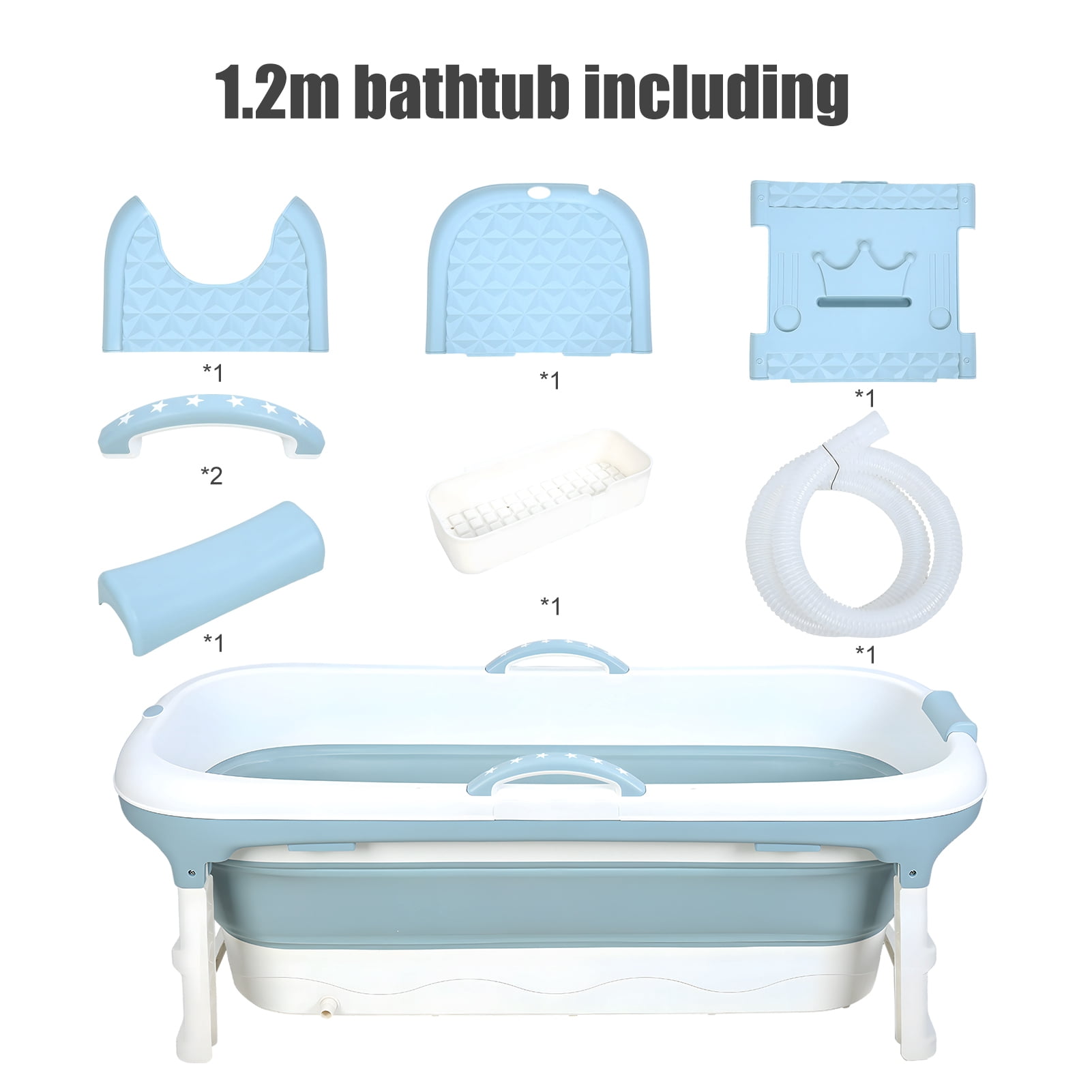 mwptoo Foldable Bathtub, Portable Bathtub for Adult Kids, Freestanding ...