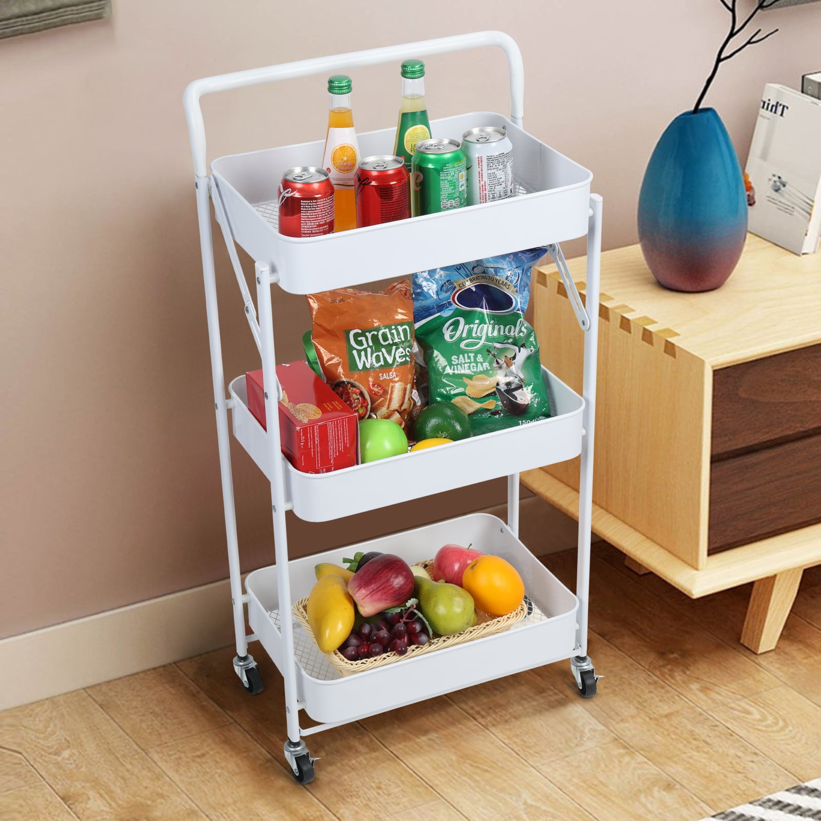 mwptoo Fruit Vegetable Storage Basket, 3 Tier Stackable Metal Wire ...