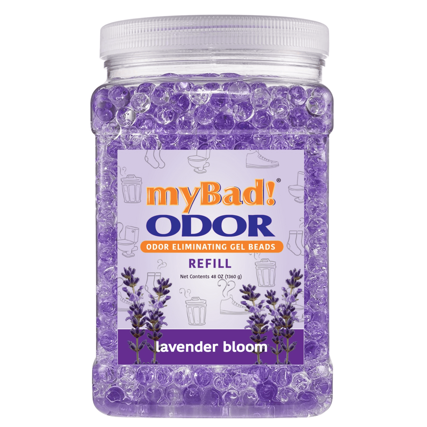my Bad! Odor Eliminator Gel Beads 48 oz Refill - Lavender Bloom ...