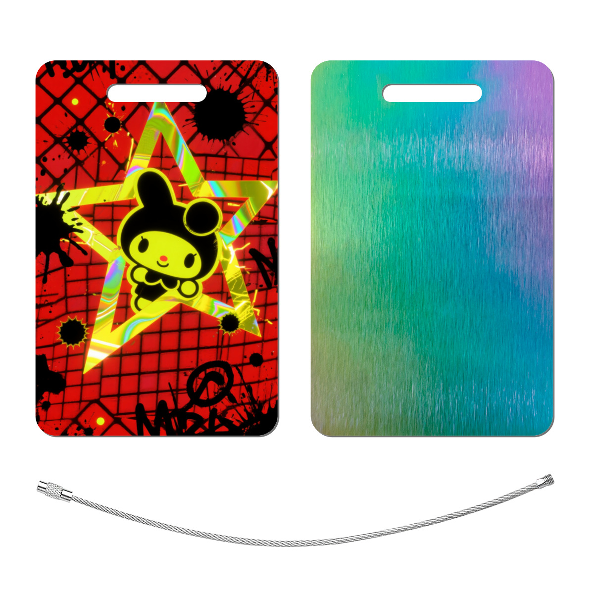 my melody Stainless steel luggage tag (double-sided printing）Travel ...