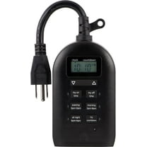 GE 24-Hour Indoor/Outdoor Plug-In Mechanical Timer, 2 Grounded Outlets ...