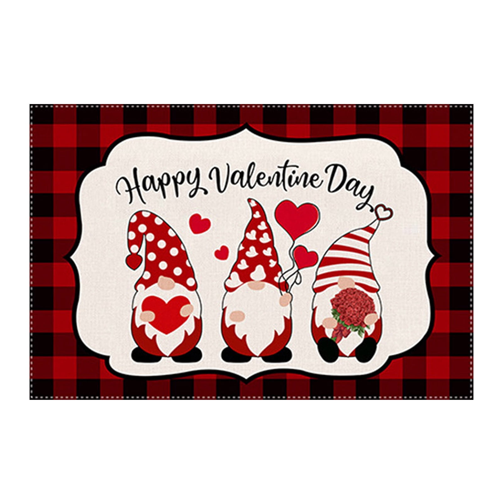 mynkyll Valentine's Day Placemat Red Lattice Love Truck Pattern Western ...