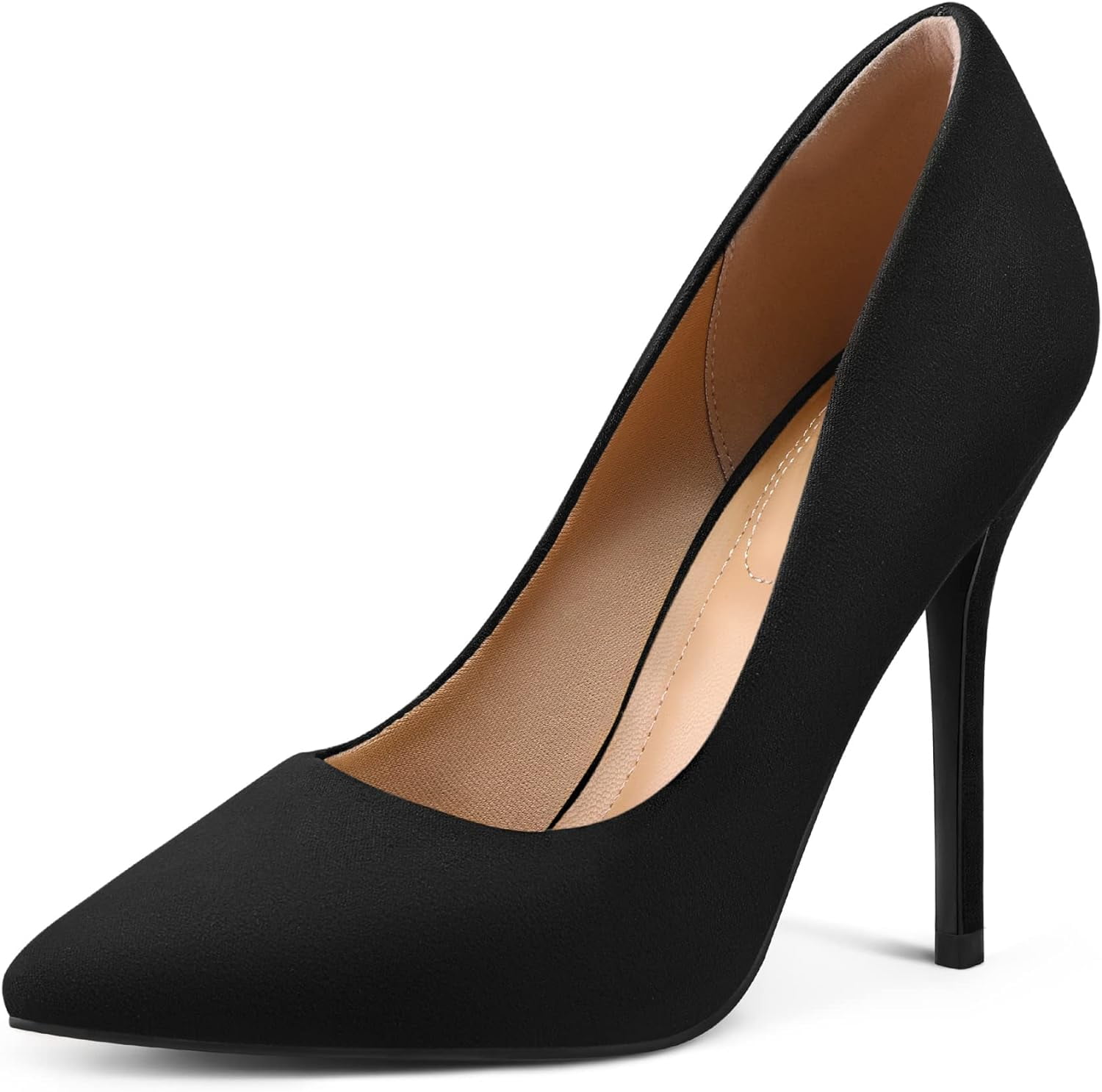 mysoft Women's High Heels Closed Pointed Toe Stiletto 4IN Heels Dress ...