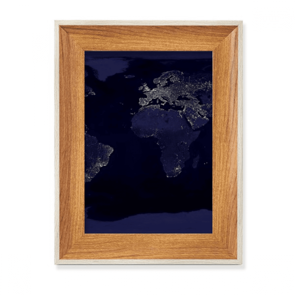 mystery spplanet earth aerial map desktop wooden photo frame display ...