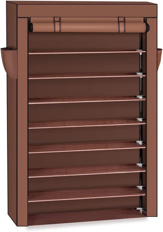 mytunes 10-Tier Shoe Rack, Shoes Storage Cabinet with Dustproof Cover ...