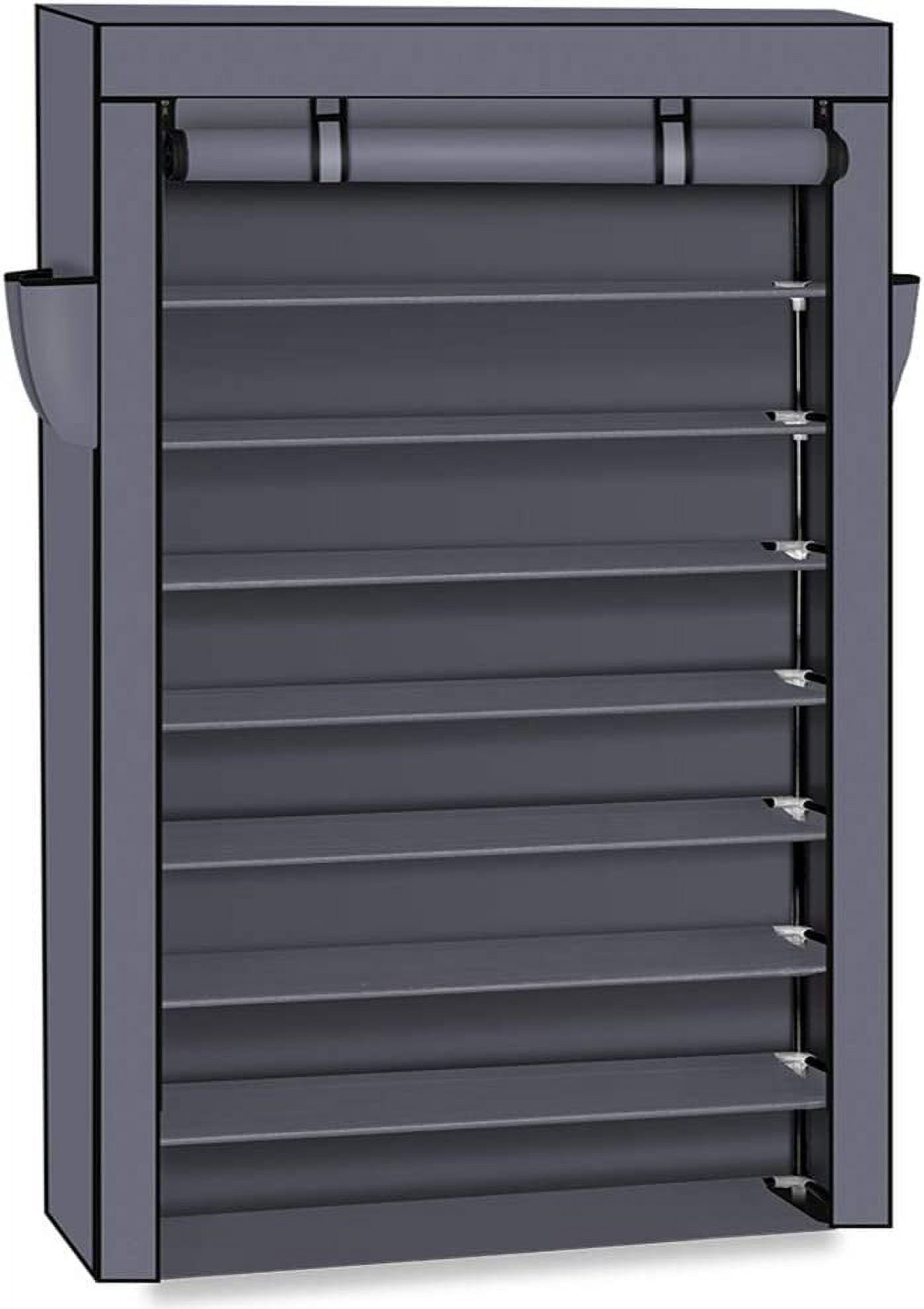 mytunes 10-Tier Shoe Rack, Shoes Storage Cabinet with Dustproof Cover ...