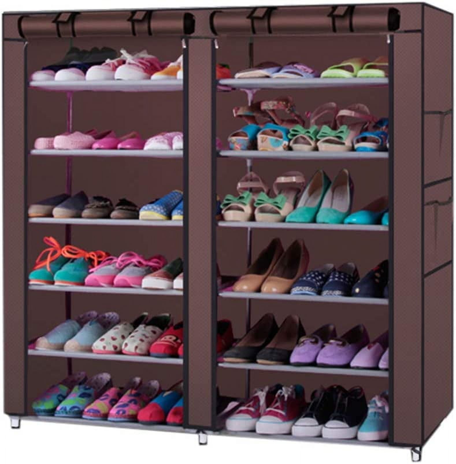 mytunes 6-Tier Shoe Rack, Shoes Storage Cabinet with Dustproof Cover ...