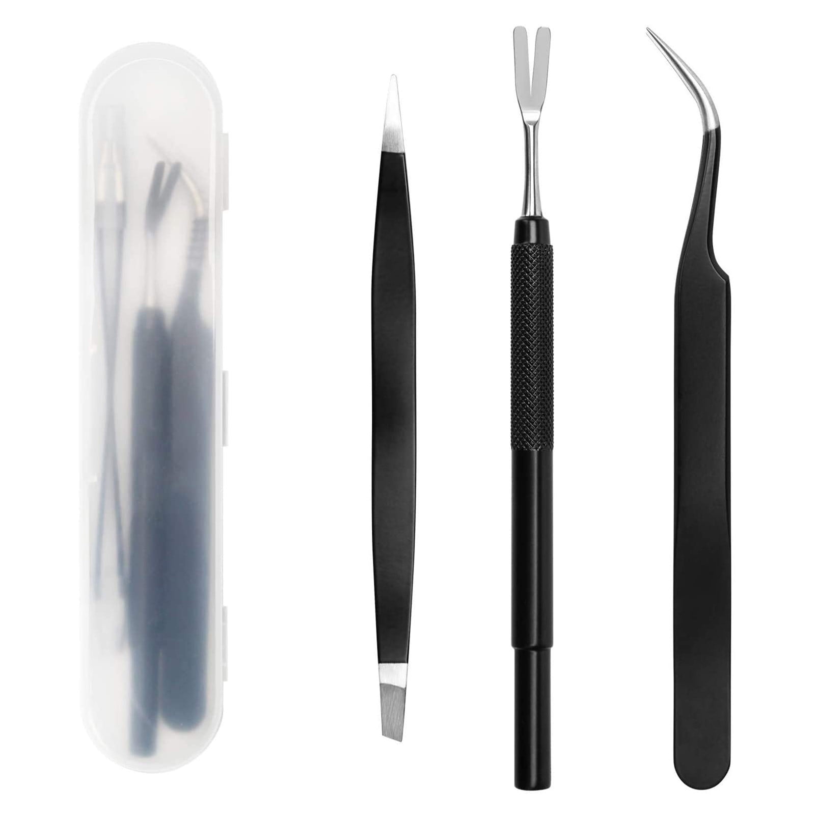 myvepuop 3 In 1 Tick Remover Kit CoiTek Black Tick Remover Tweezers ...