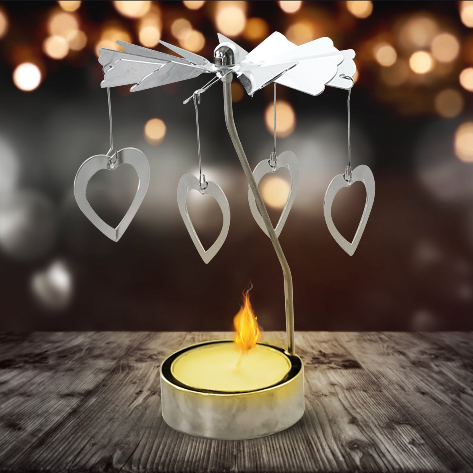 myvepuop Candles & Holders Romantic Rotating Candlestick Decoration ...