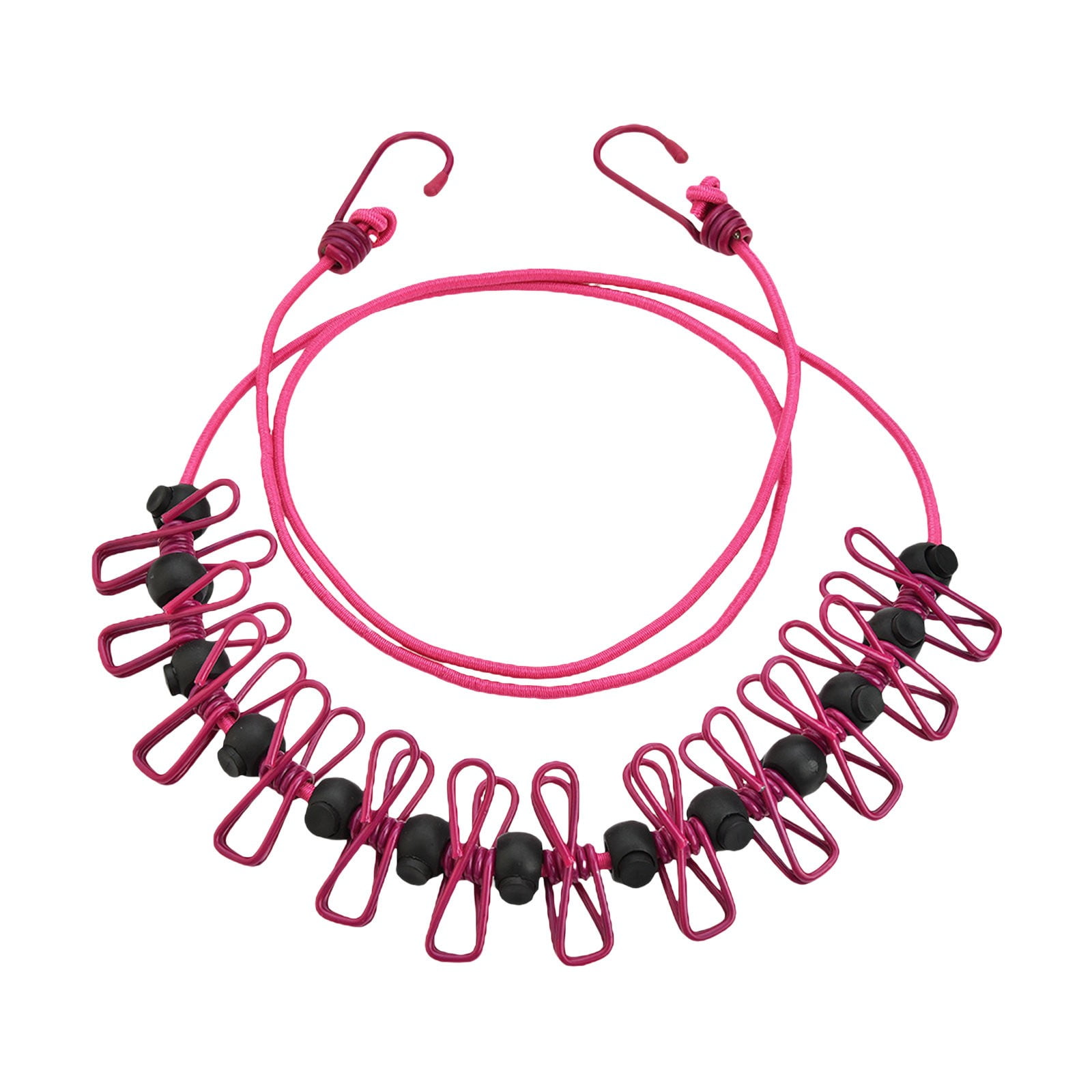 myvepuop Hooks Portable Elastic Travel Clothesline With 12pcs ...