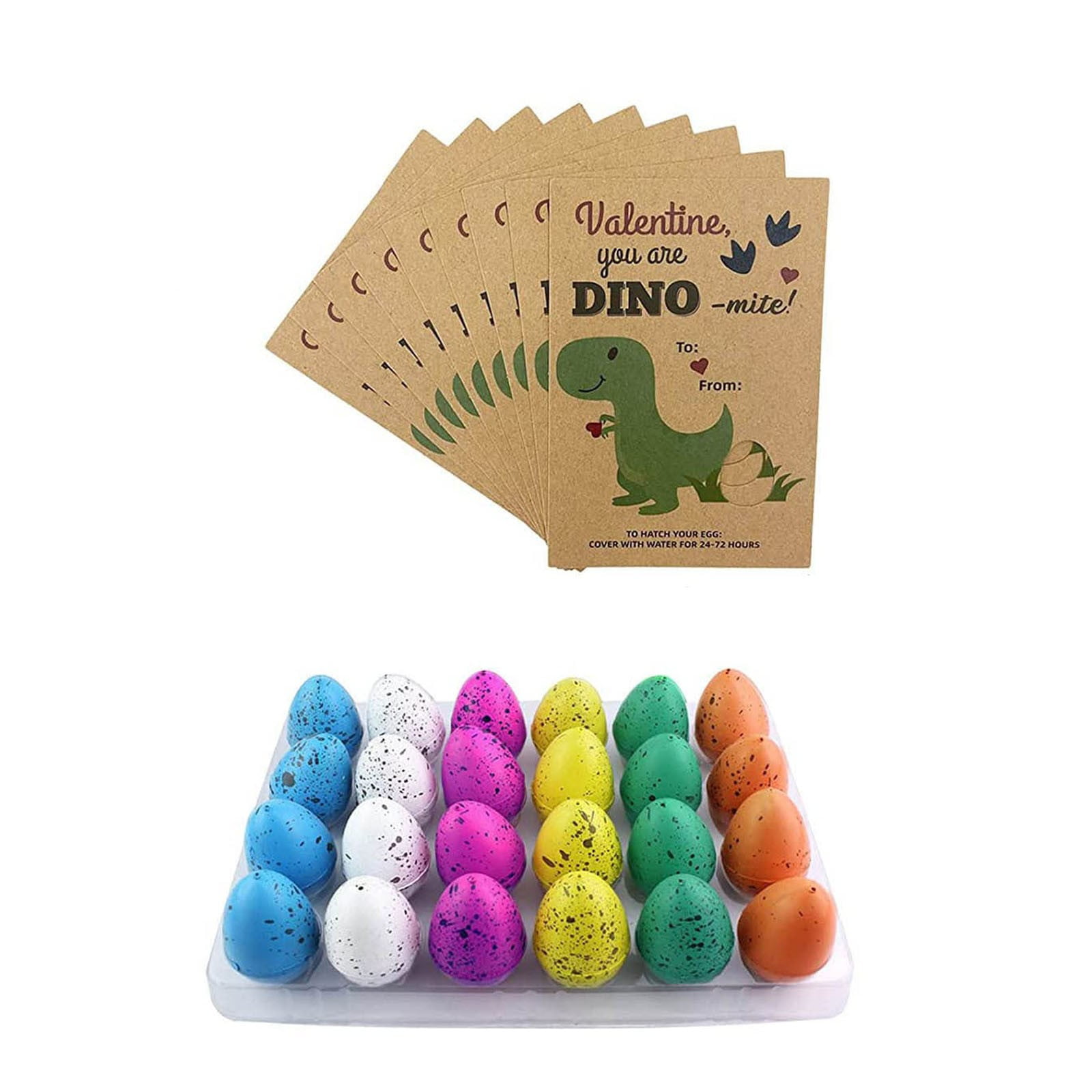 nTRIUQJ 24 Bulk Dinosaur Egg Hatching Valentines Greeting Cards Bulk ...