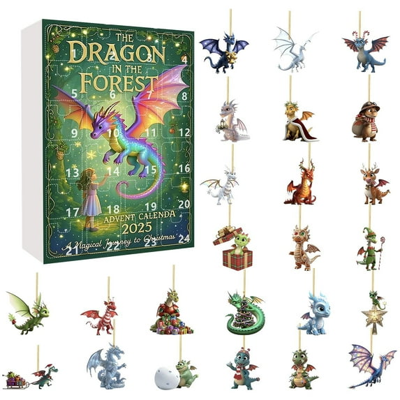 nTRIUQJ 24 Days 2025 Forest Advent Calendar with Dragon Themed Advent ...