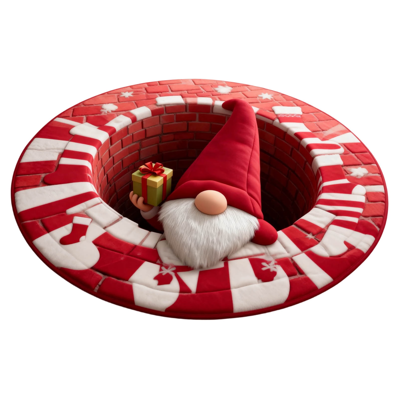nTRIUQJ Christmas 3D Rug – Christmas Optical Illusion Rugs, Decorative ...