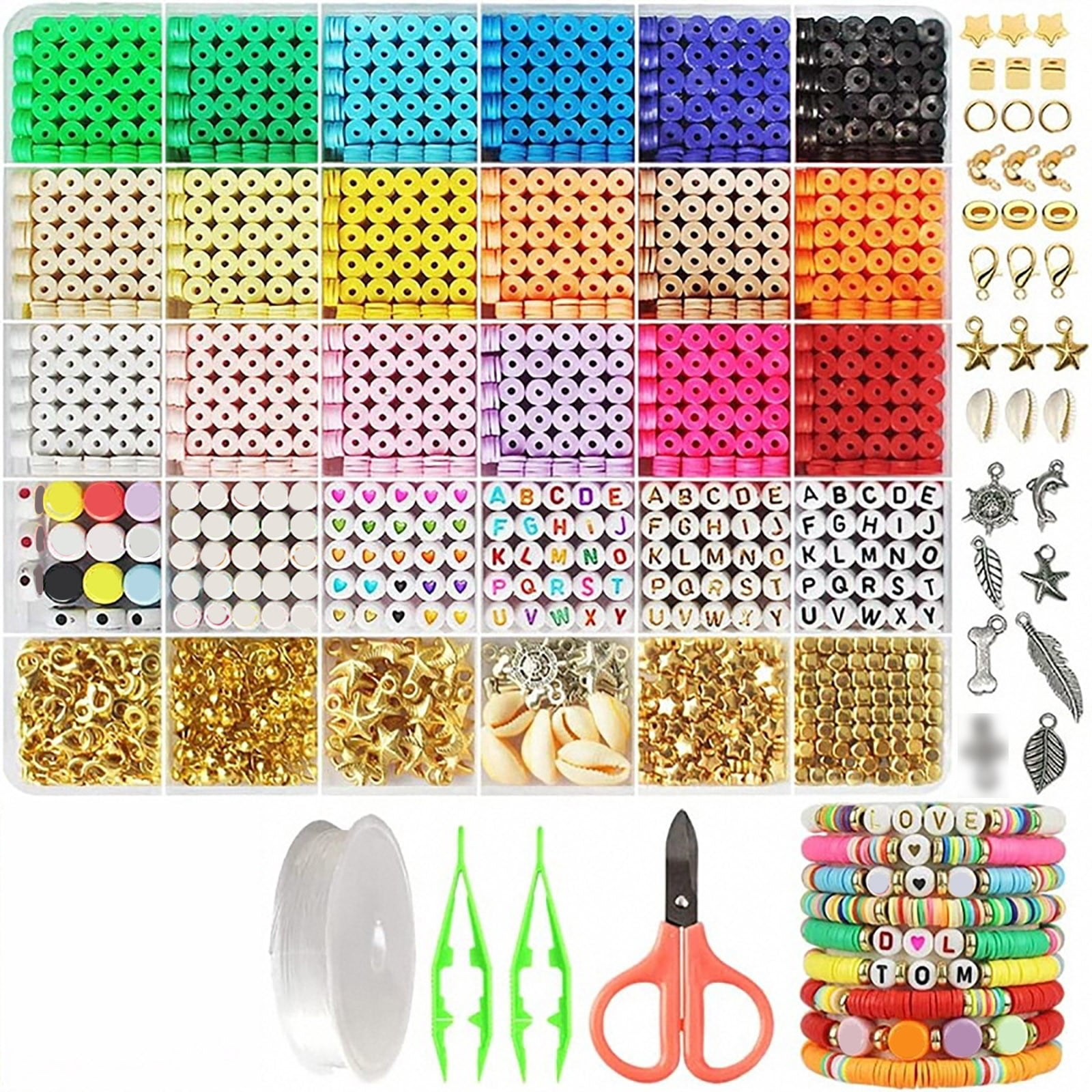 nTRIUQJ Clay Beads Jewelry Making Kit DIY Friendship Bracelet Crafts ...