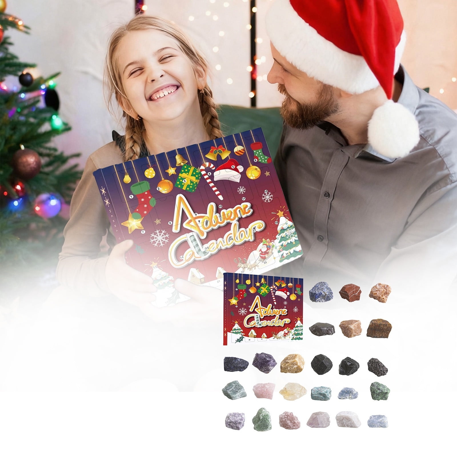 nTRIUQJ Countdown Gemstone Advent Calendar With 24 Surprise Gems For ...