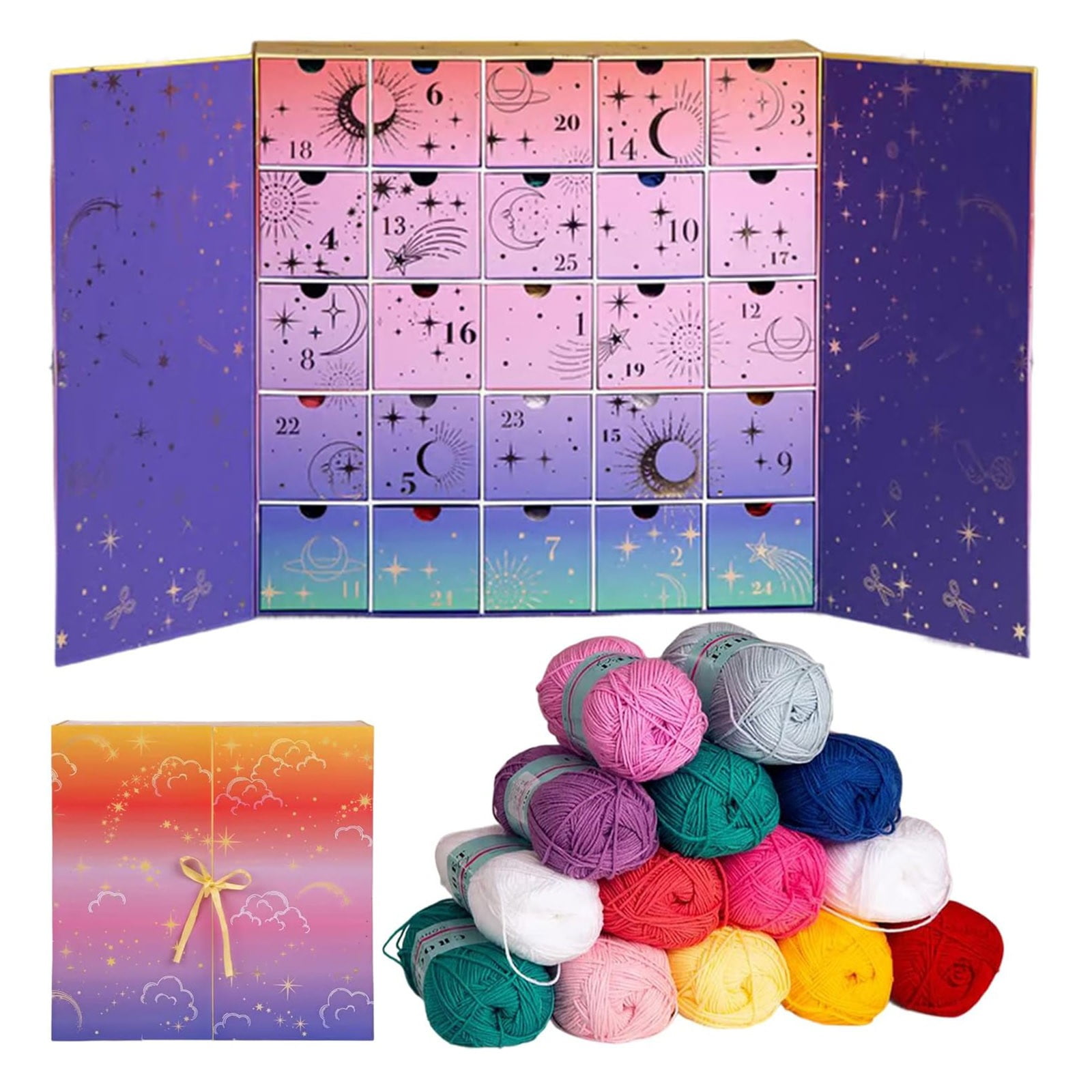 nTRIUQJ Crochet Society Advent Calendar 2025, 25 Day DIY Crochet Yarn ...