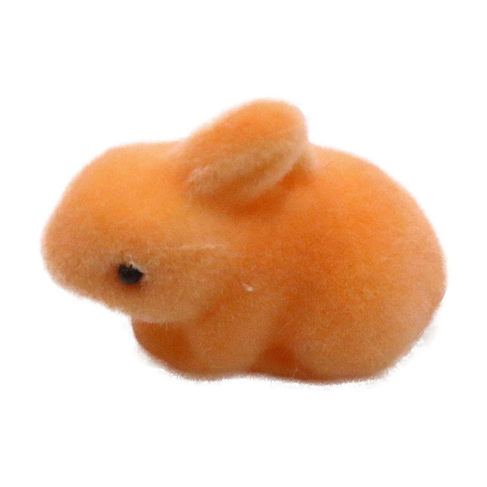 nTRIUQJ Easter Miniature Figurines Flocking Bunny Crafts Cake Topper ...
