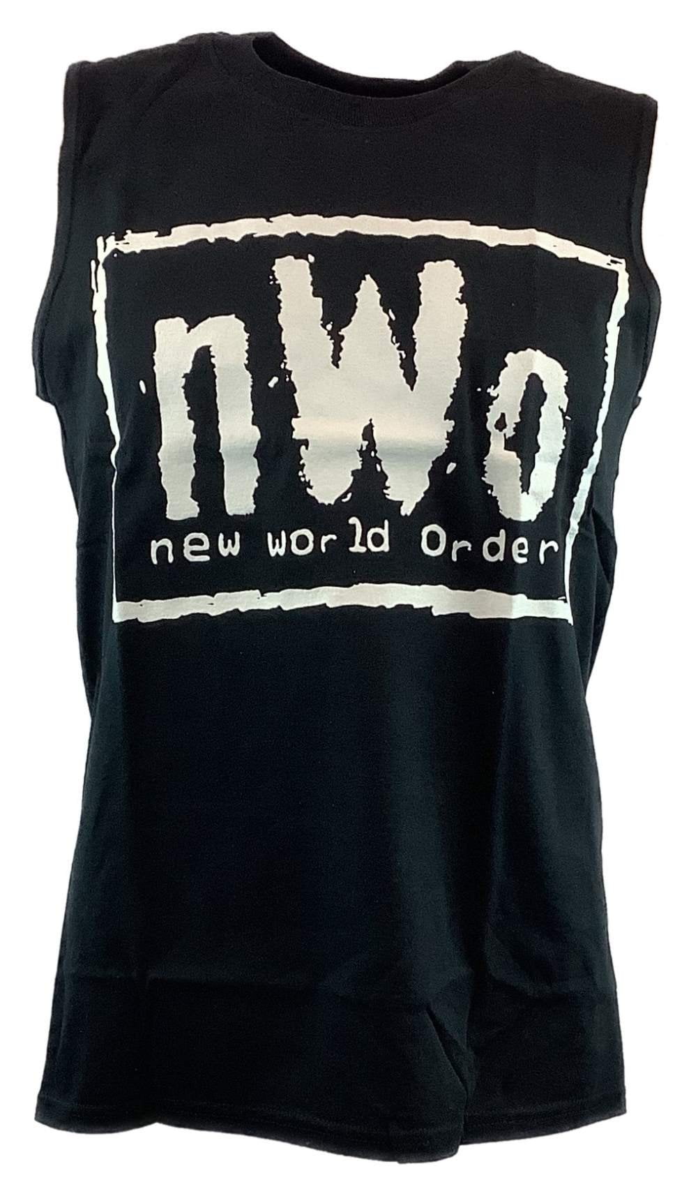 nWo White Logo Sleeveless Black Muscle T-shirt Mens M - Walmart.com