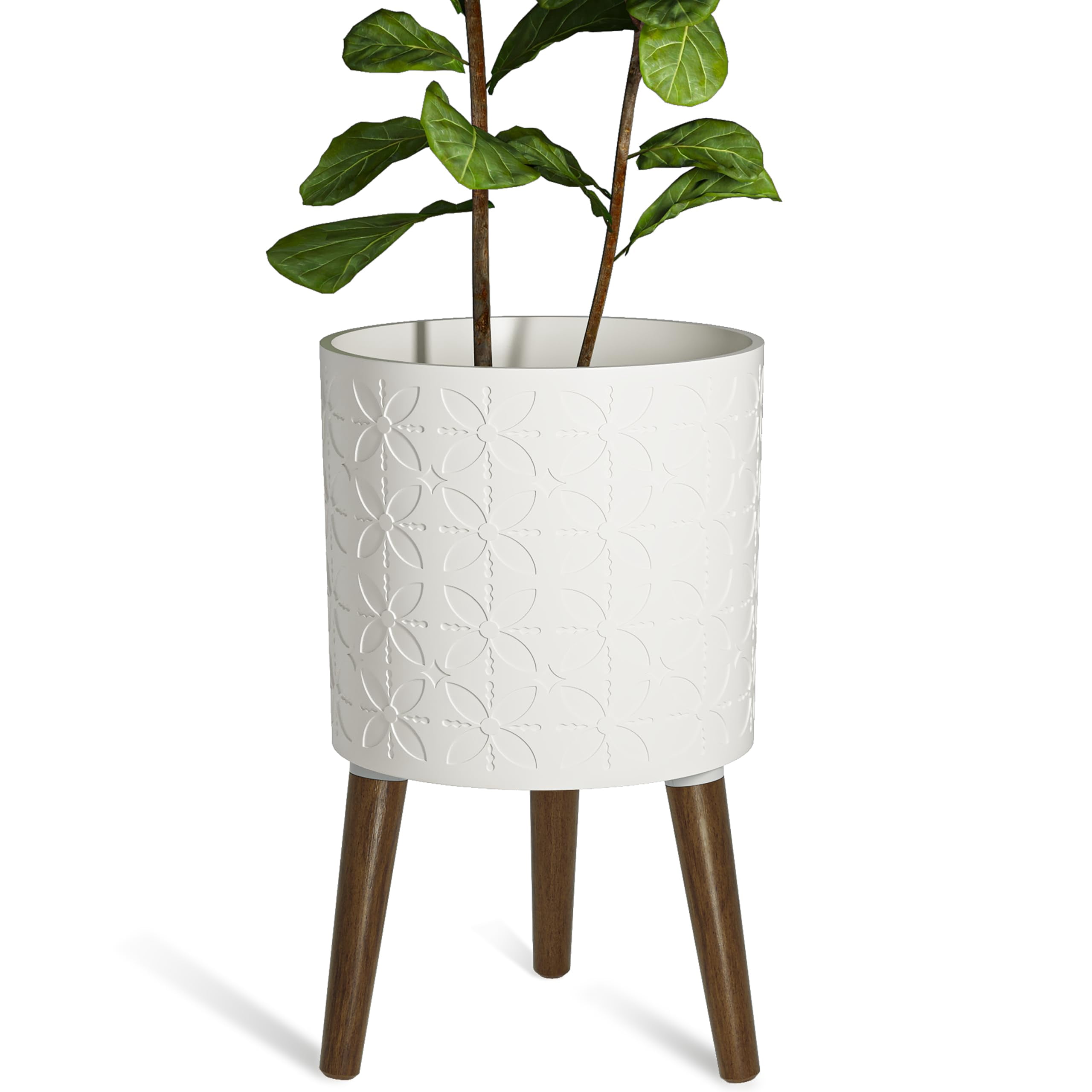 nacltlo 10 Inch Planter Pot with Stand, Planter for Indoor Plants ...