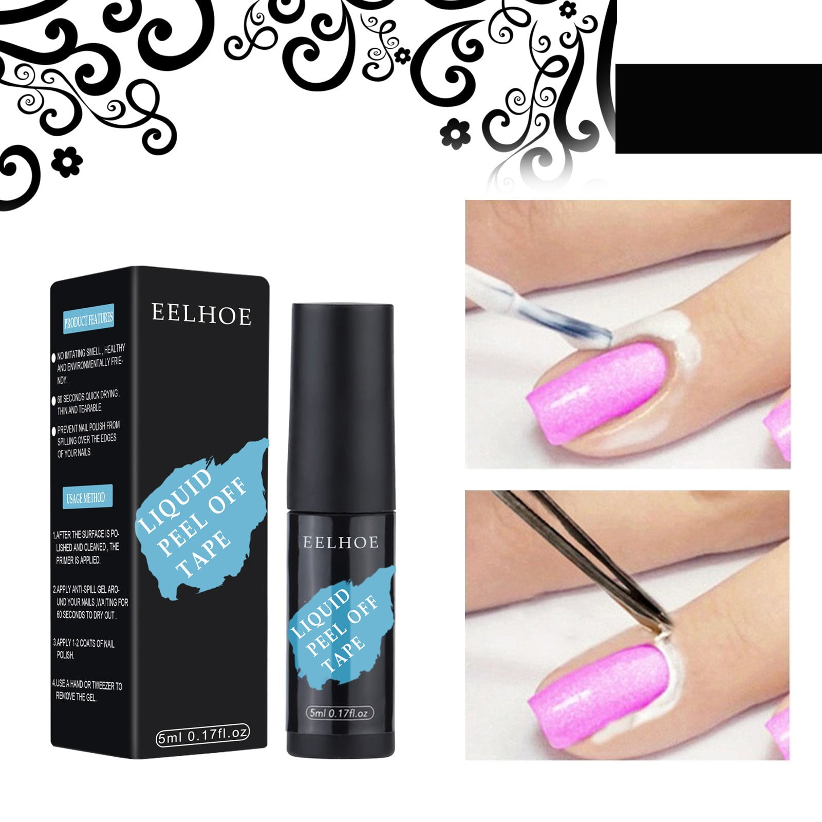 nail care 5ML Nail Peel Off Liquid -Overflow Glue Edge Latex Tape Peel ...