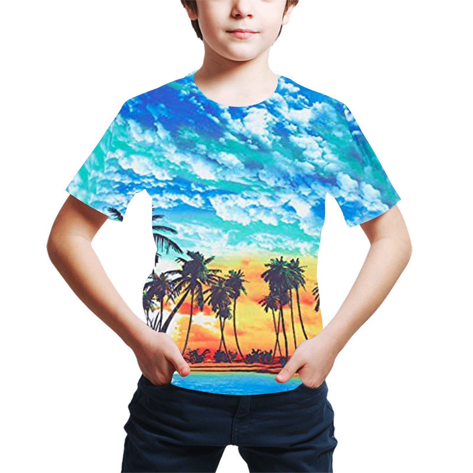 naisibaby Summer Children's Unisex Digital Printed Fashion Top, Kids ...