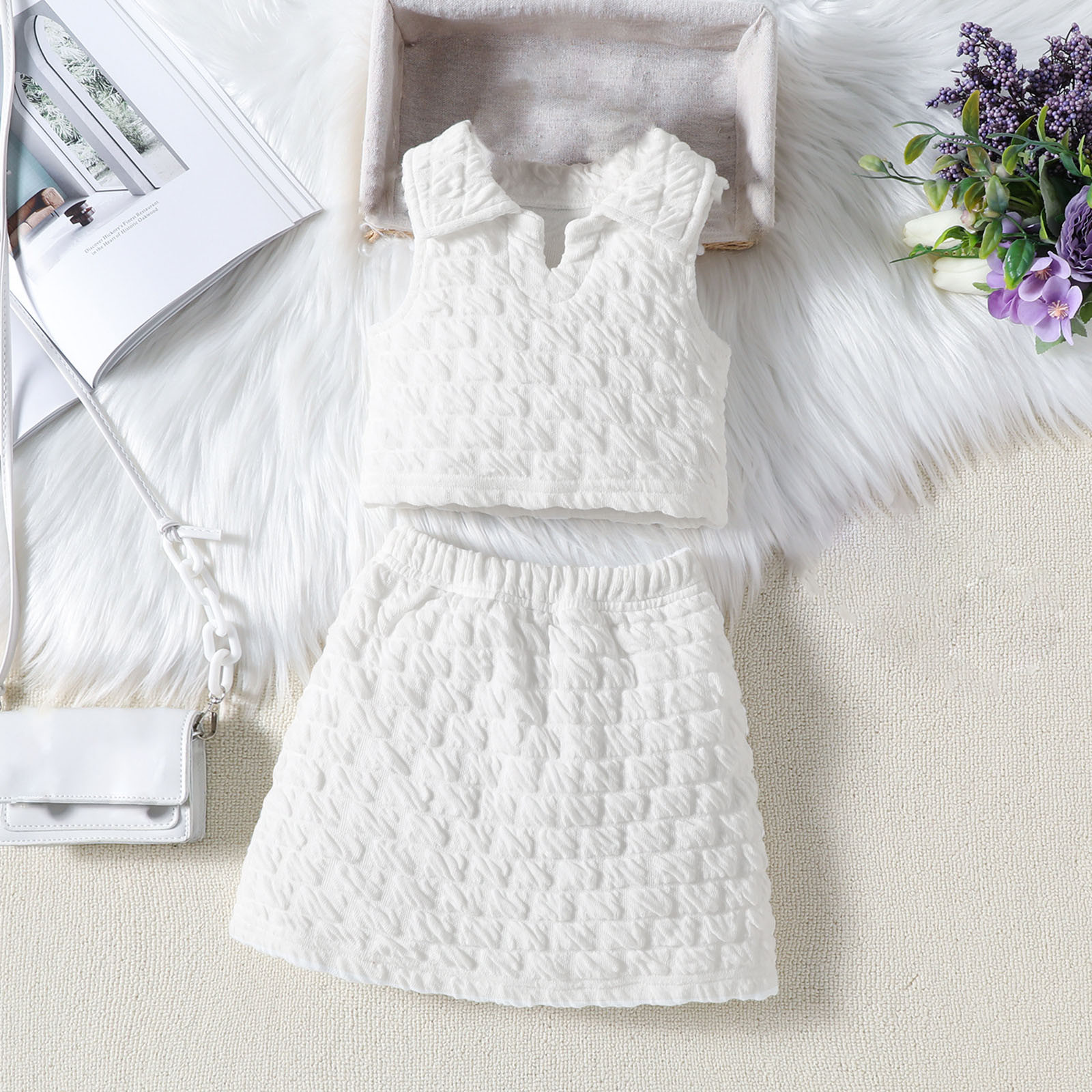 naisibaby Summer New Girls Solid Color Outfits, Kids Sleeveless Top ...