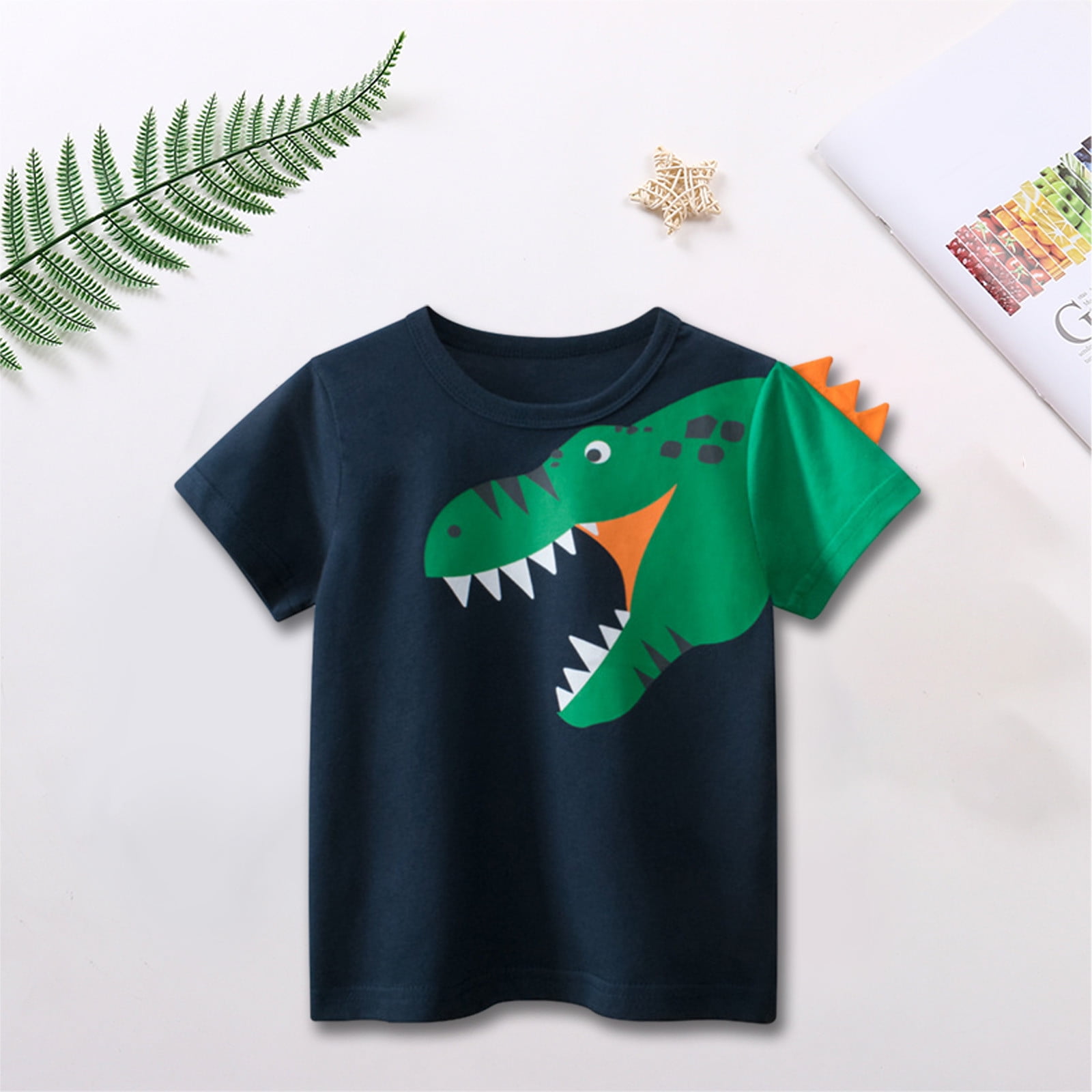 naisibaby Toddler Boys Crewneck Short Sleeve, Summer Printed Kids Tops ...