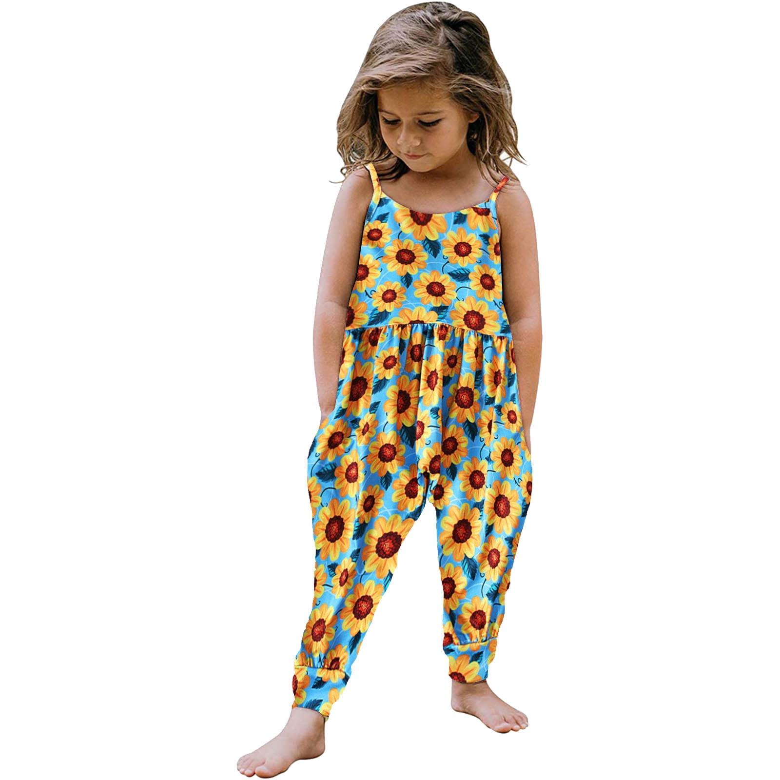 naisibaby Toddler Kids Girls Summer Cute Sleeveless Romper, Baby Flower ...