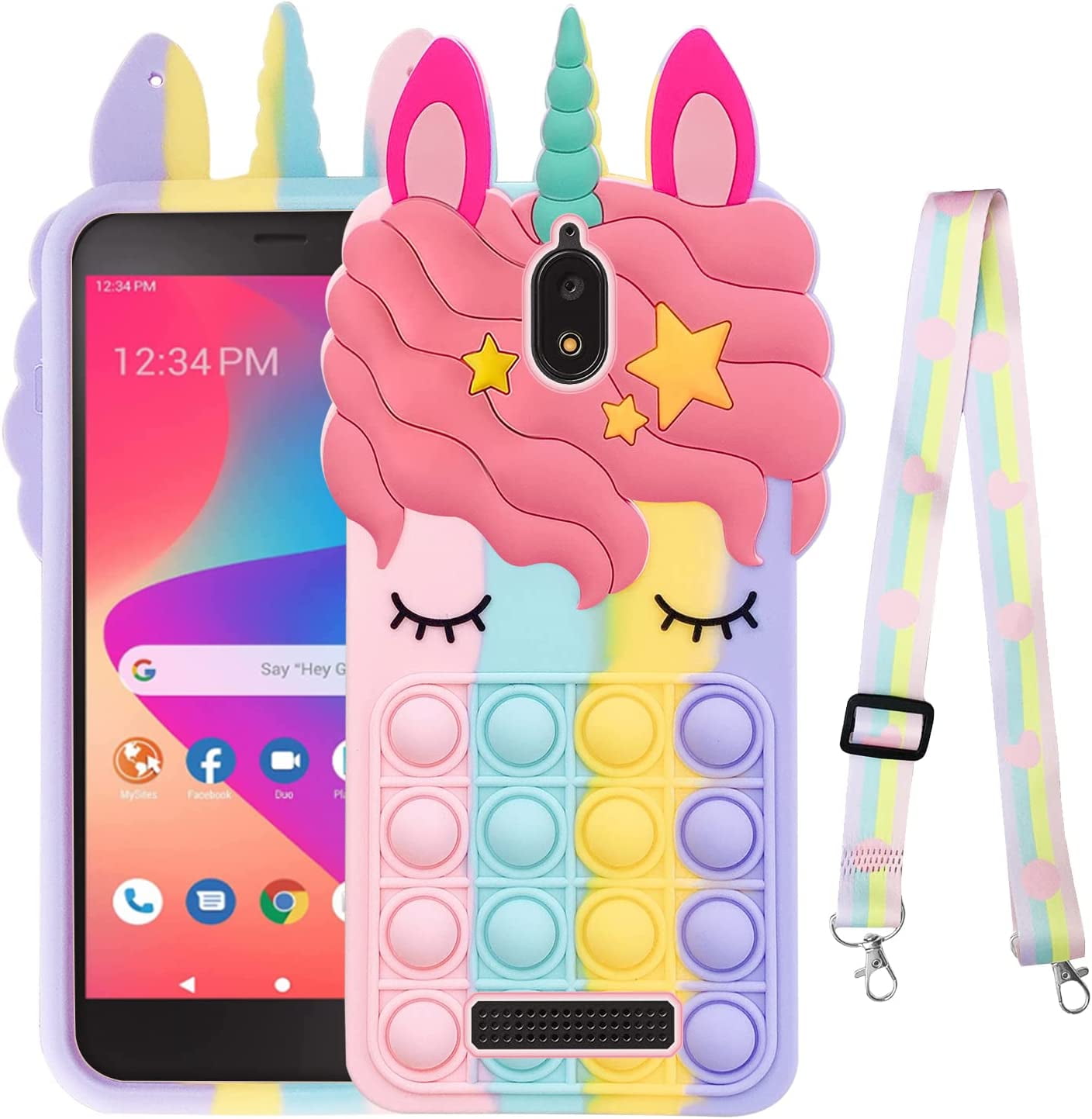 nancheng for BLU View 2 / B130DL Phone Case Cartoon Bubble Push Pop ...