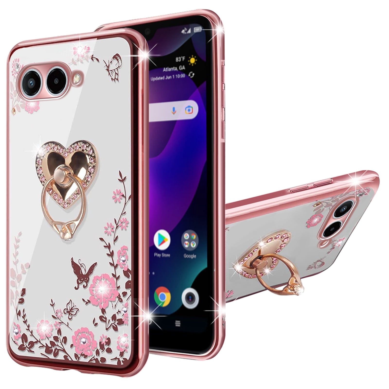 nancheng Case for T-Mobile Revvl 8 5G Luxury Cute Glitter Soft TPU ...