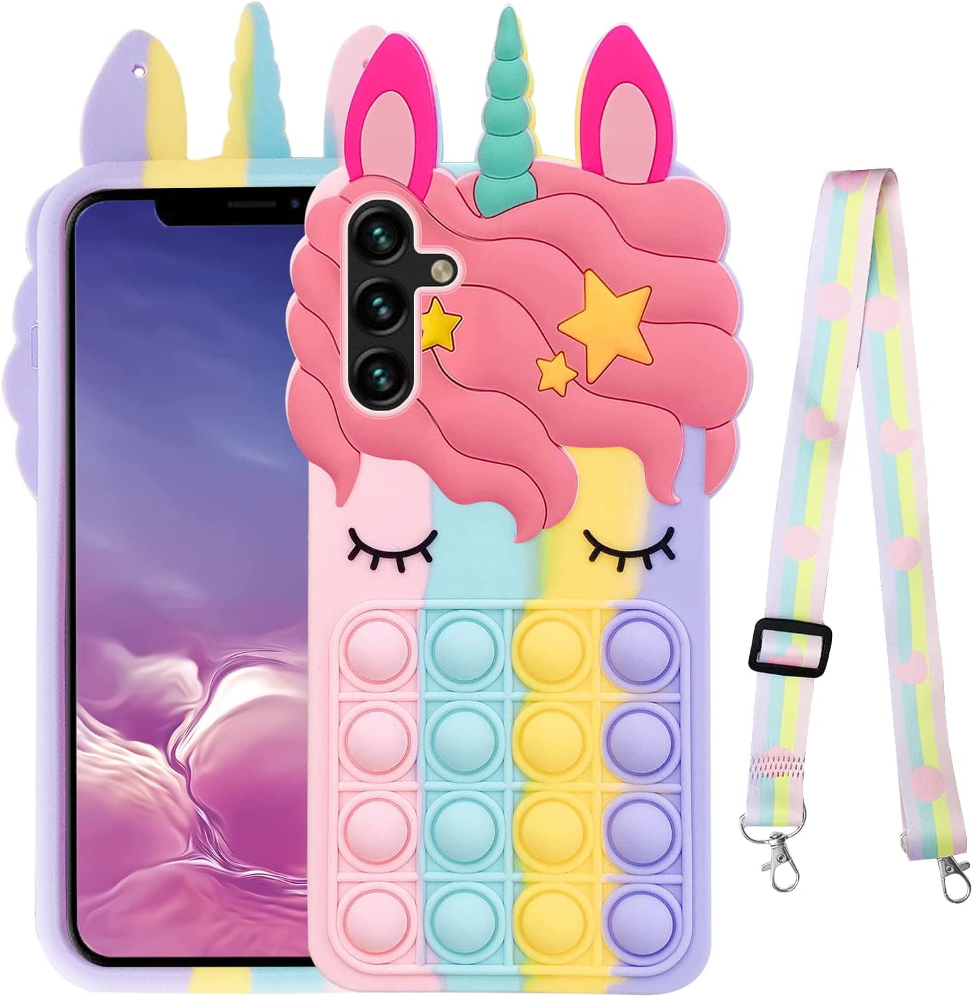 nancheng for Samsung Galaxy A13 5G Phone Case with Strap Lanyard Cute ...