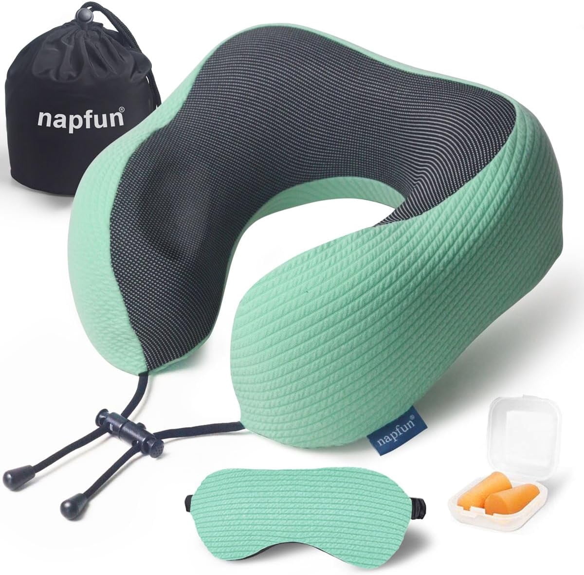 napfun Neck Pillow for Traveling, Upgraded Travel Neck Pillow for ...
