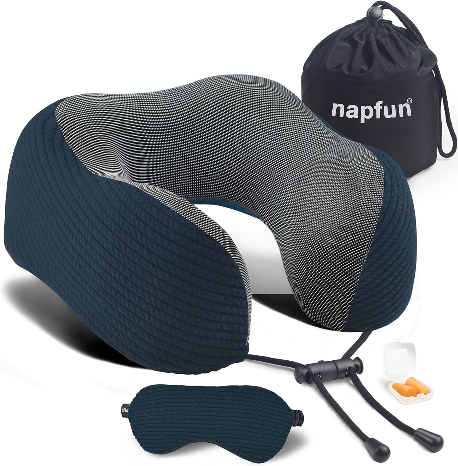 napfun Neck Pillow for Traveling, Upgraded Travel Neck Pillow for ...