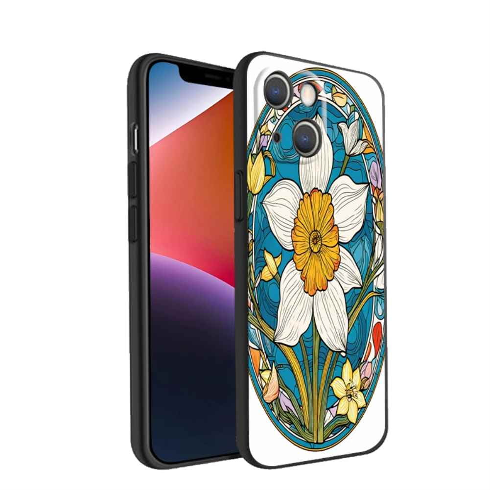 narcissus-floral-animals phone case for iPhone 15 for Women Men Gifts ...