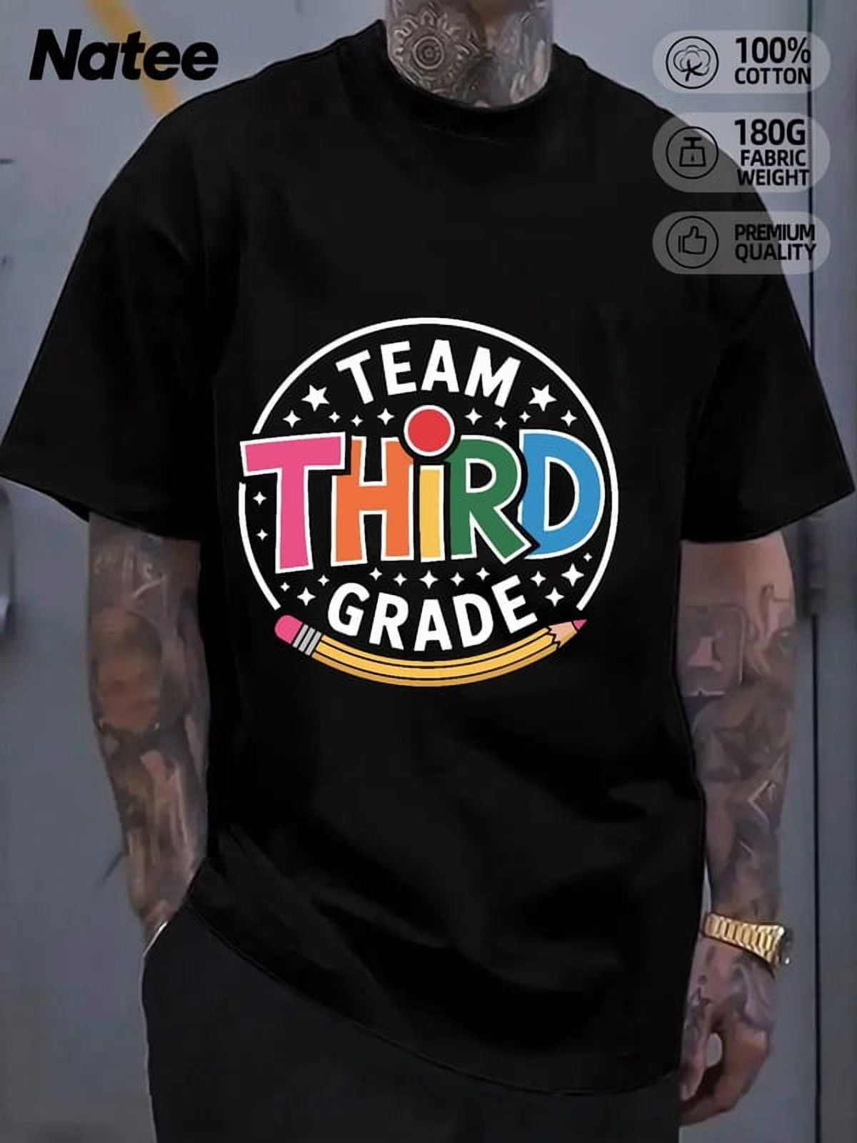 natee Team Third Grade Teacher's Premium Cotton T-shirt, women's T ...