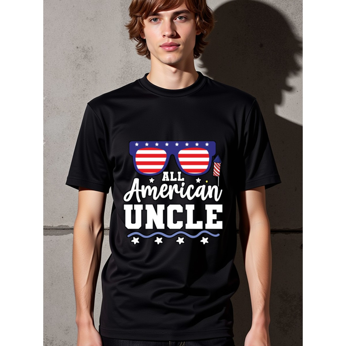 natee local warehouse clearance All American Uncle, man's T-Shirt,100% ...