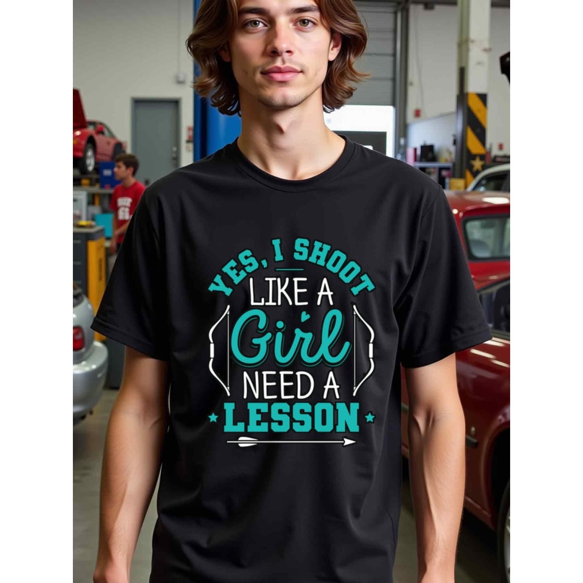 natee local warehouse clearance Archery Humor: Yes, I Shoot Like a Girl - Need a Lesson T-shirt ...