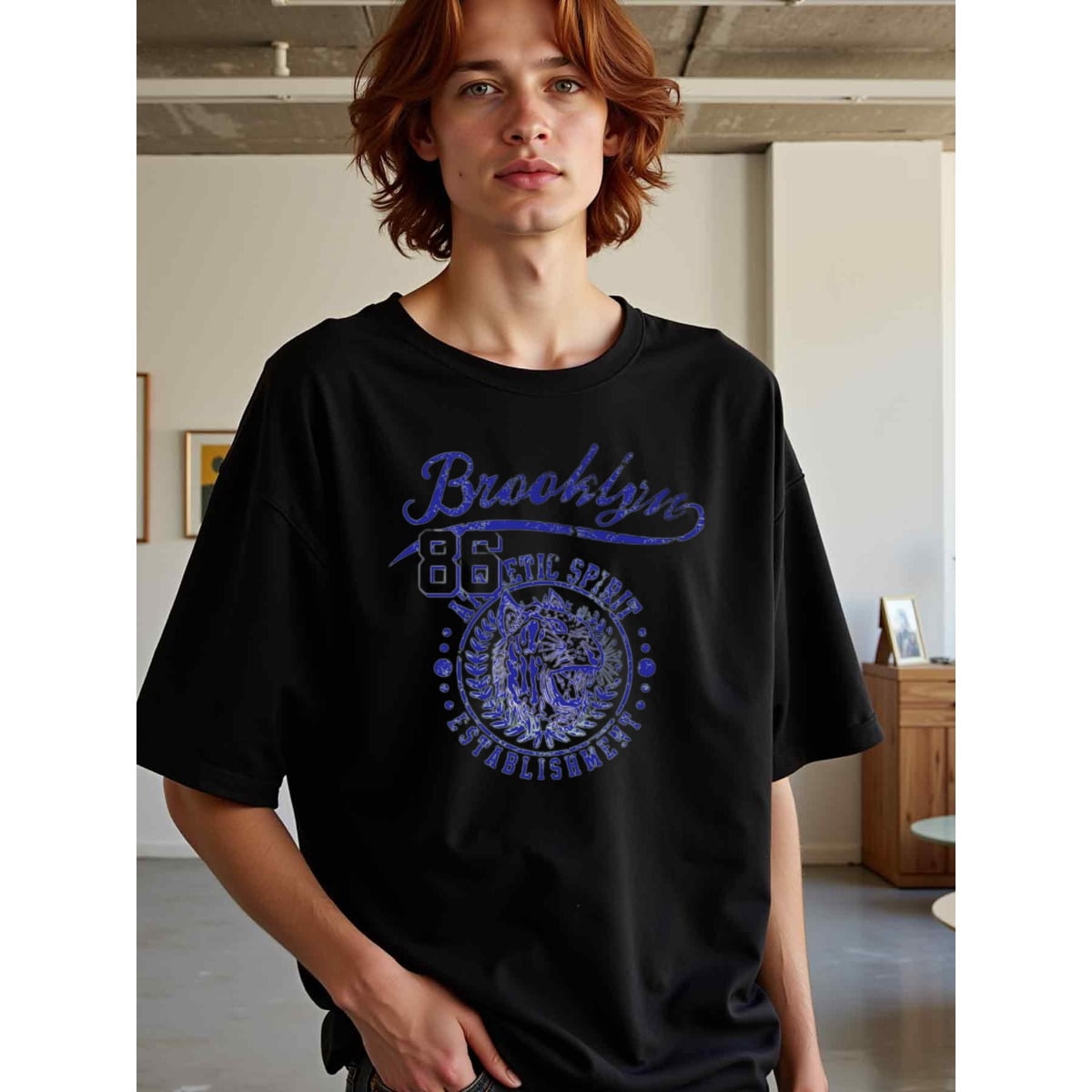 natee local warehouse clearance Brooklyn 86 Retro Spirit Oversized T ...