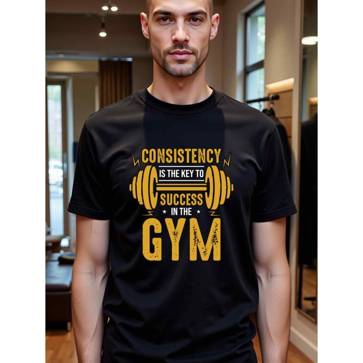 natee local warehouse clearance Consistency: the Key to Success in the Gym Motivational T-shirt ...