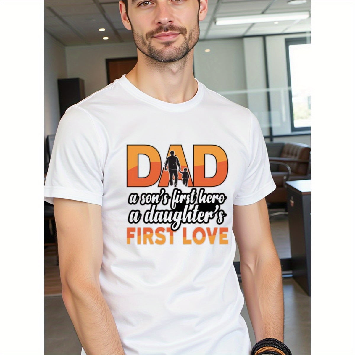 natee local warehouse clearance Dad: a Son's First Hero, a Daughter's First Love, Men's T-Shirt ...