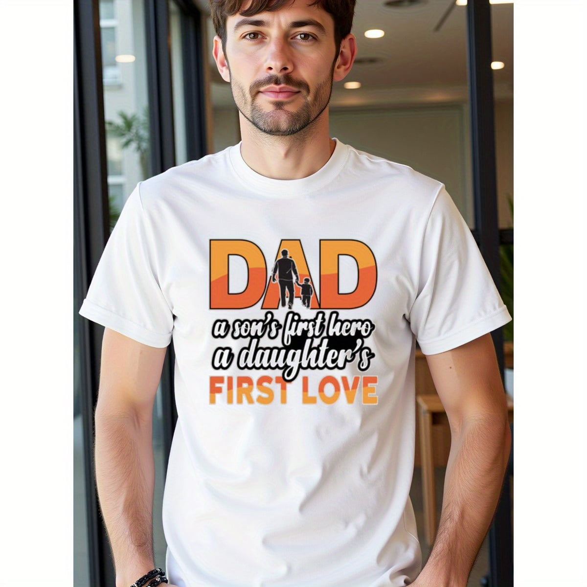 natee local warehouse clearance Dad: a Son's First Hero, a Daughter's First Love, Men's T-Shirt ...