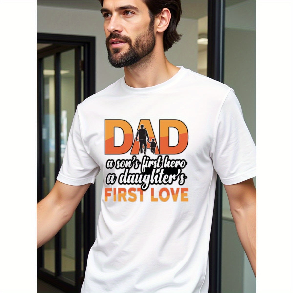 natee local warehouse clearance Dad: a Son's First Hero, a Daughter's First Love, Men's T-Shirt ...