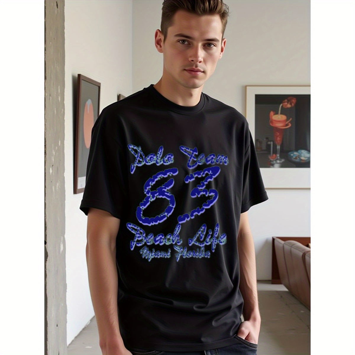 natee local warehouse clearance Dolce Team 53 Beach Life Miami Florida T-shirt, Men's T-Shirt ...