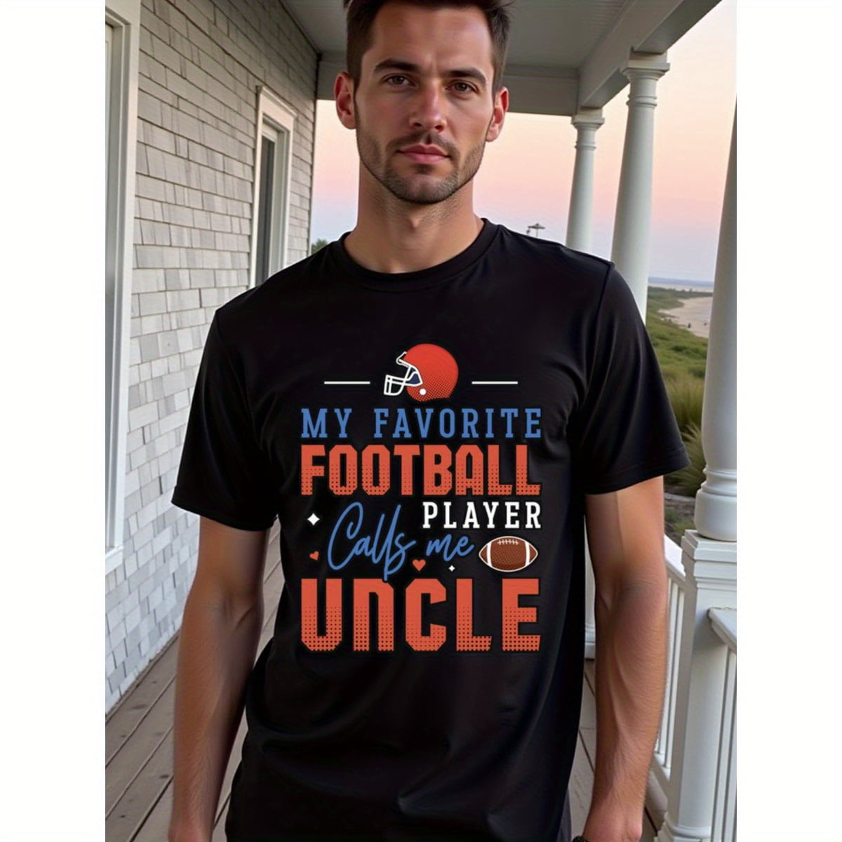 natee local warehouse clearance My Favorite Football Player Calls Me Uncle, Men's T-Shirt,100% ...