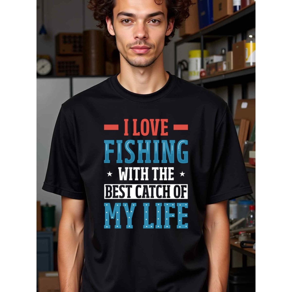 natee local warehouse clearance Fishing Enthusiast's Tee: I Love Fishing with the Best Catch of ...